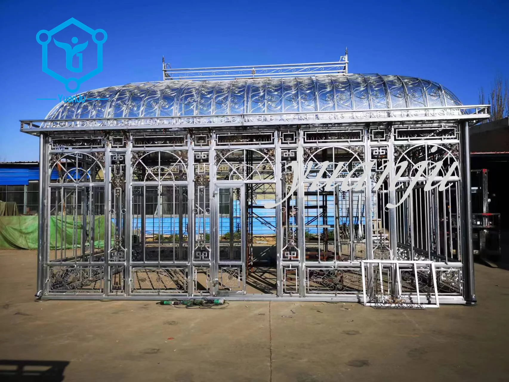 Customized Metal Pavilion Garden House Gazebo Backyard Metal Top Closed ...