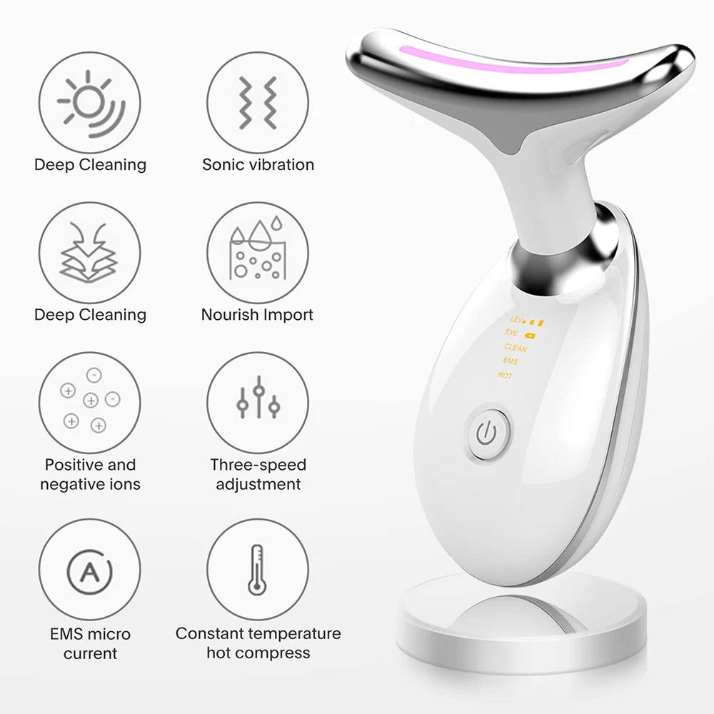 22 Electric Portable Smart Sonic High Frequency Vibration Face & Neck ...