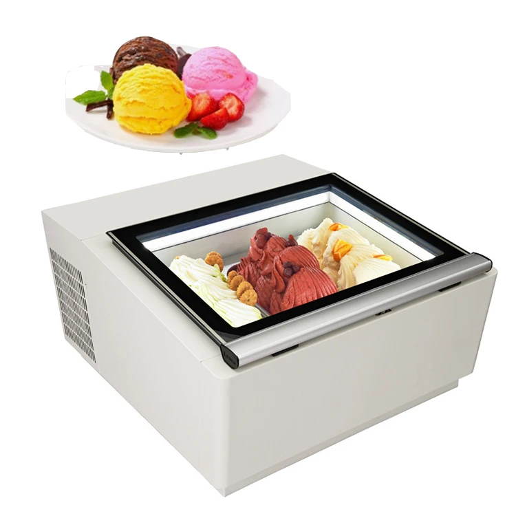 High Capacity Ice Cream Display Counter Top Ice Cream Display Showcase ...