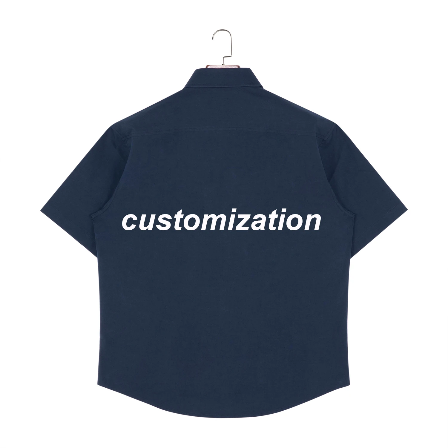 Custom Logo Short Sleeve Oversize Button up Work Shirts