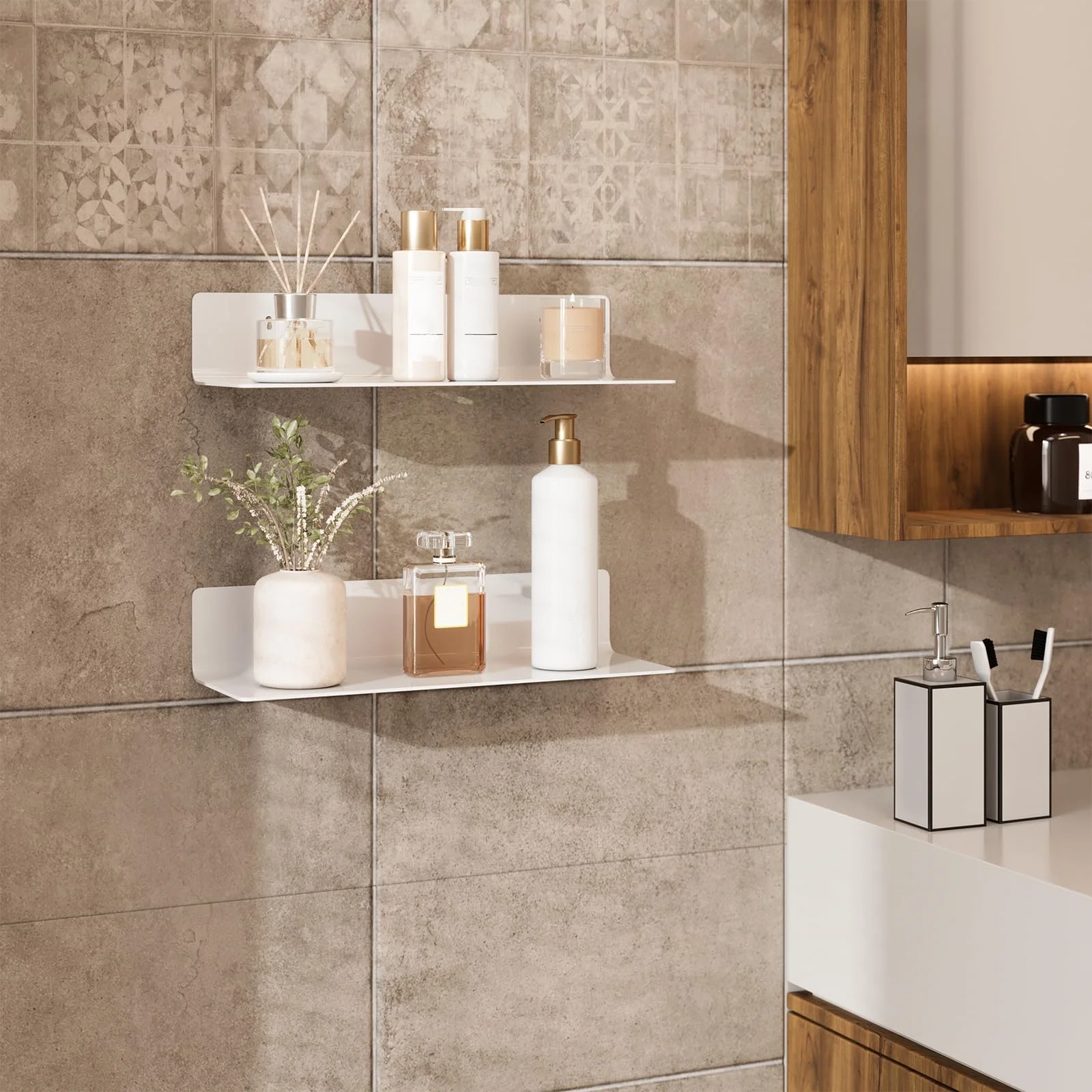 12 Inch Acrylic Floating Shelves Black Perspex Wall Mount Cosmetics ...