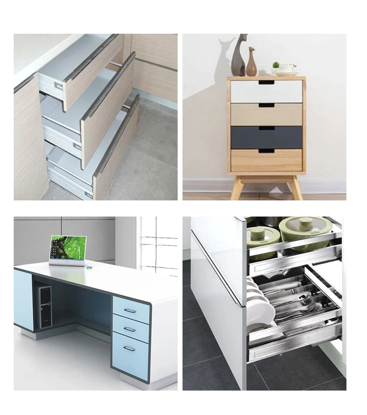 10"-22" Stainless Steel Drawer Slides Soft Close Track Cushioned Silent ...