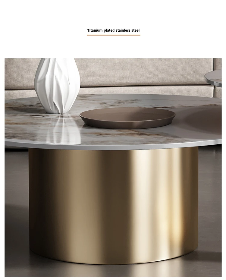 Minimalistic Designed Round Center Table - Simple Clarity Stone Top ...