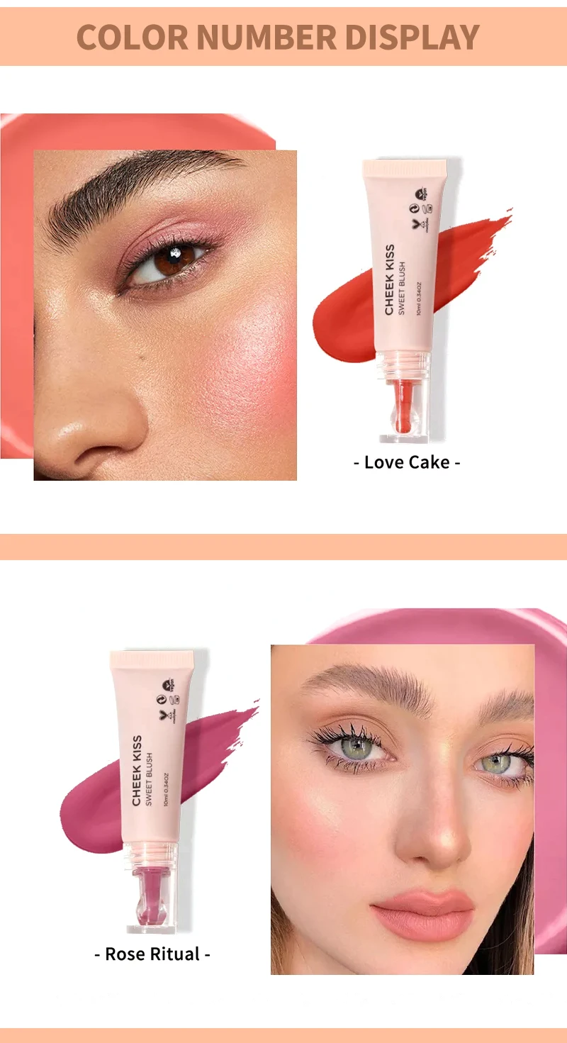 Customized Logo Cruelty Free Waterproof Blush Cream Makeup Liquid ...