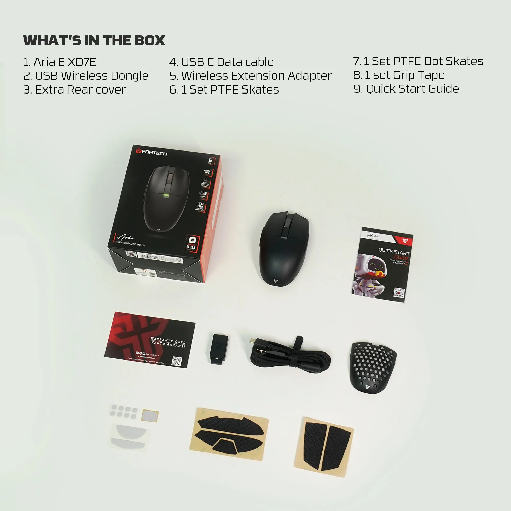 FANTECH AIRA XD7E Wireless Mouse High Performance Mice Rechargeable ...