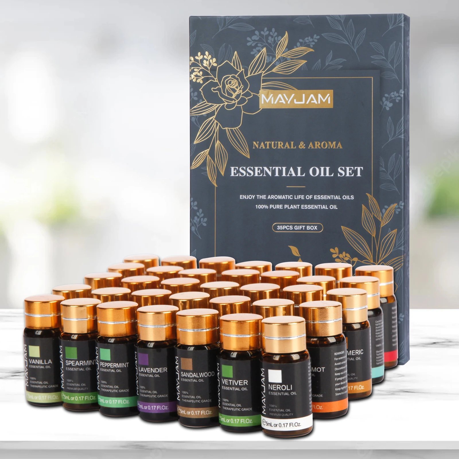 Essential Oil Gift Set - 35 Pcs Pure Aroma Essentials