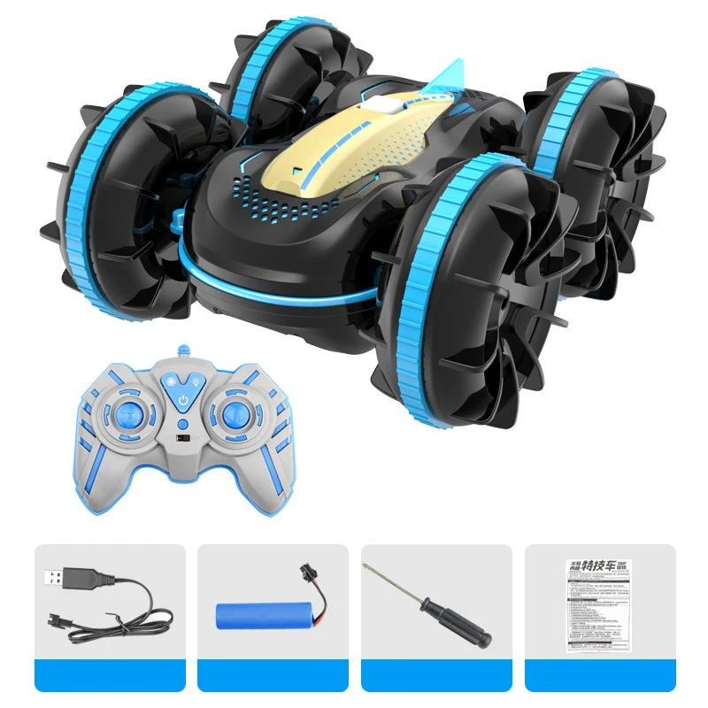 Lighting Amphibious Remote Control Car Double-sided Stunt Amphibious ...