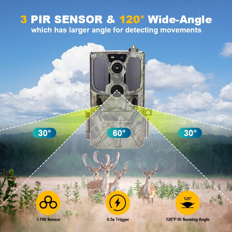 14 Mp Hd Waterproof 4g Animal Surveillance Monitor Wide Detection Deer ...