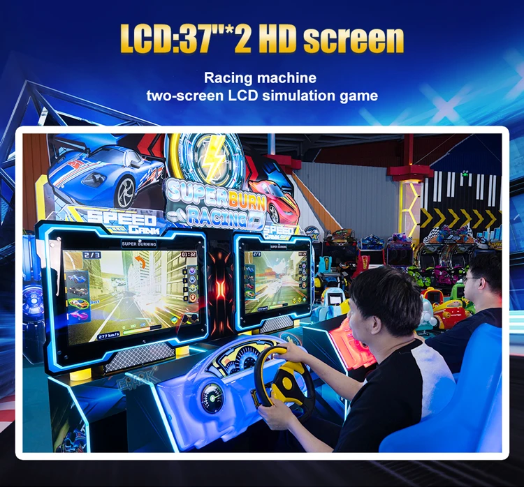 2 Players Simulator Racing Car Arcade Coin-operated Video Game Console ...