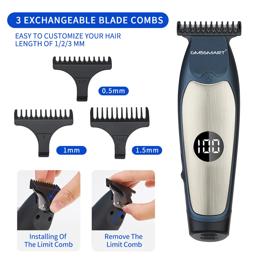 Custom Logo Electric Waterproof Hair Clipper New Salon Wireless Trimmer ...