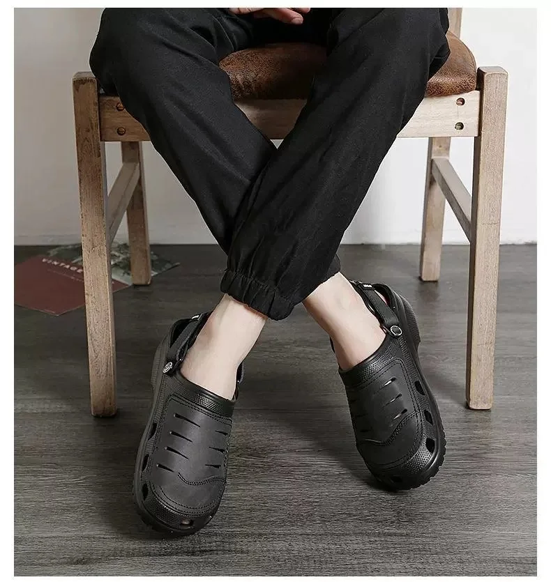 Men's Leather Clogs Garden Shoes For Men And Women Factory Price Eva ...