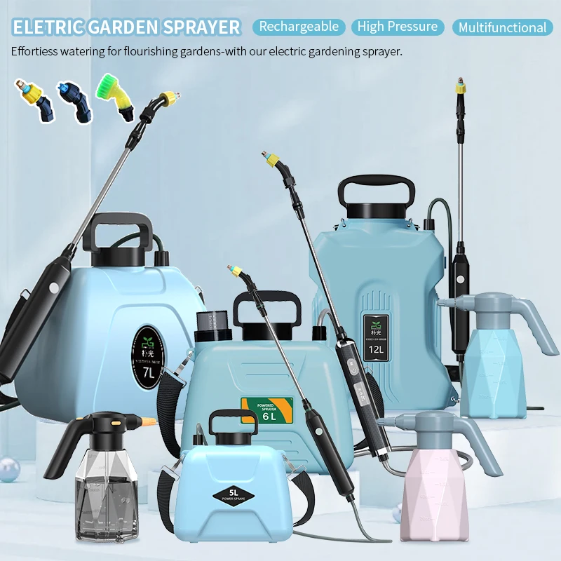 7 Litres Battery Powered Electric Sprayer with Telescopic Wand and ...