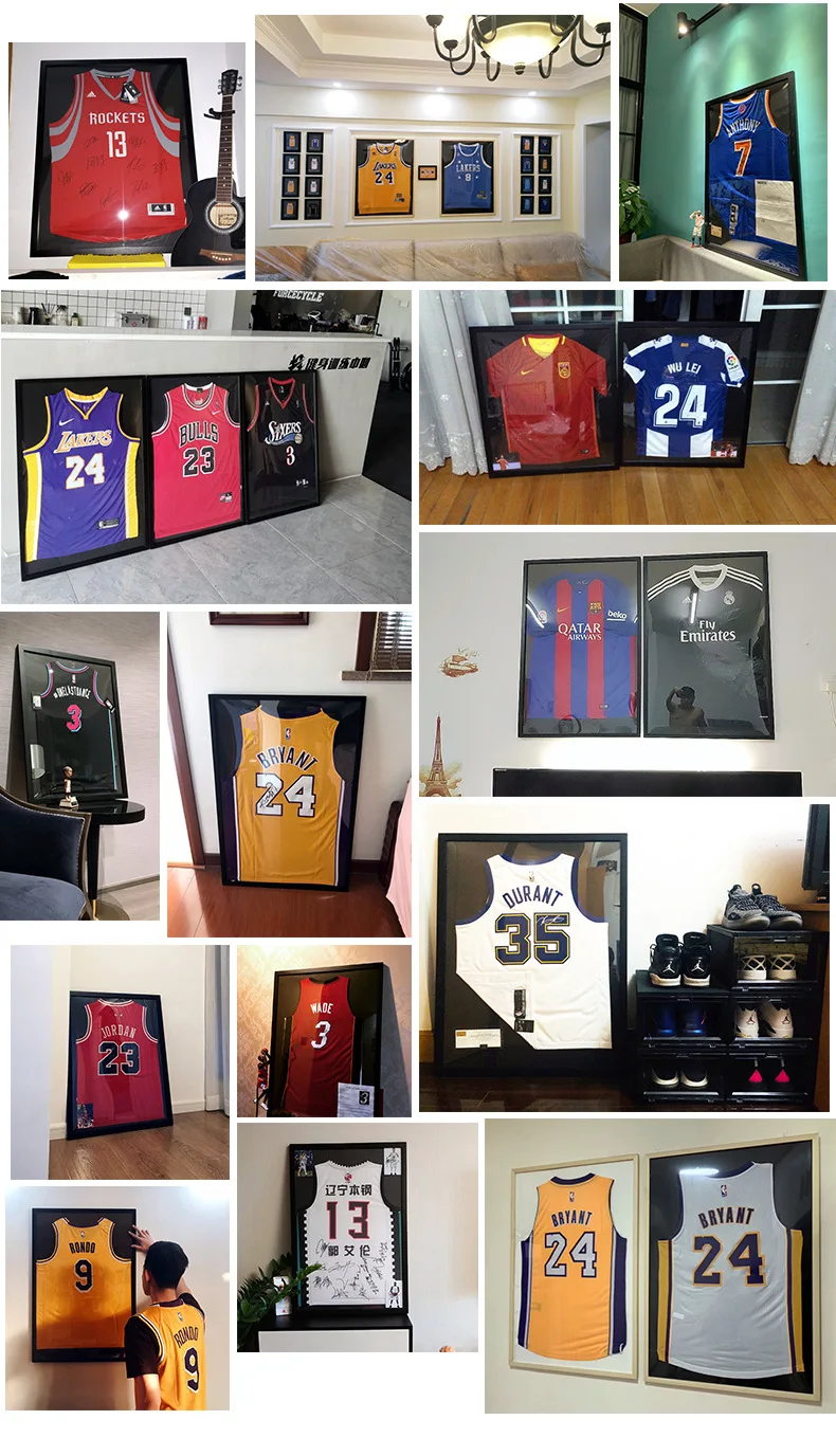 Wall Mounted Acrylic Jersey Display Case With Wooden Frame For ...