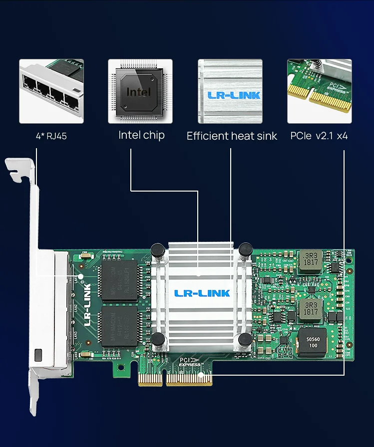 PCI Express X4 Gigabit Quad Port Lan Card Based on I350 Chip| Alibaba.com