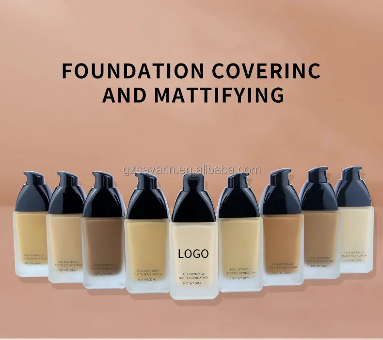 Private Label logo Waterproof Matte Vegan Full Coverage Foundation ...