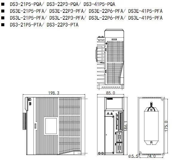 AC Electric Motor MS-130ST-M06025B-21P5+DS3L-21P5-PFA 220V AC 1.5KW ...