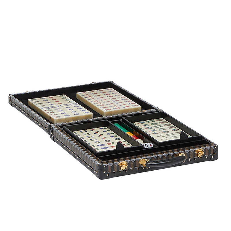 Luxury Leather Mahjong Box - Perfect for Christmas Parties