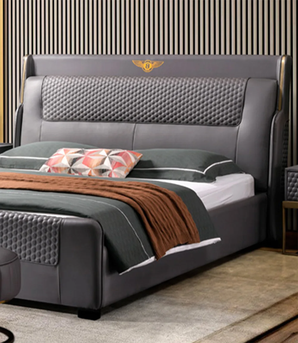 Modern Luxury King Size Upholstered Bed - Zimoo Furniture