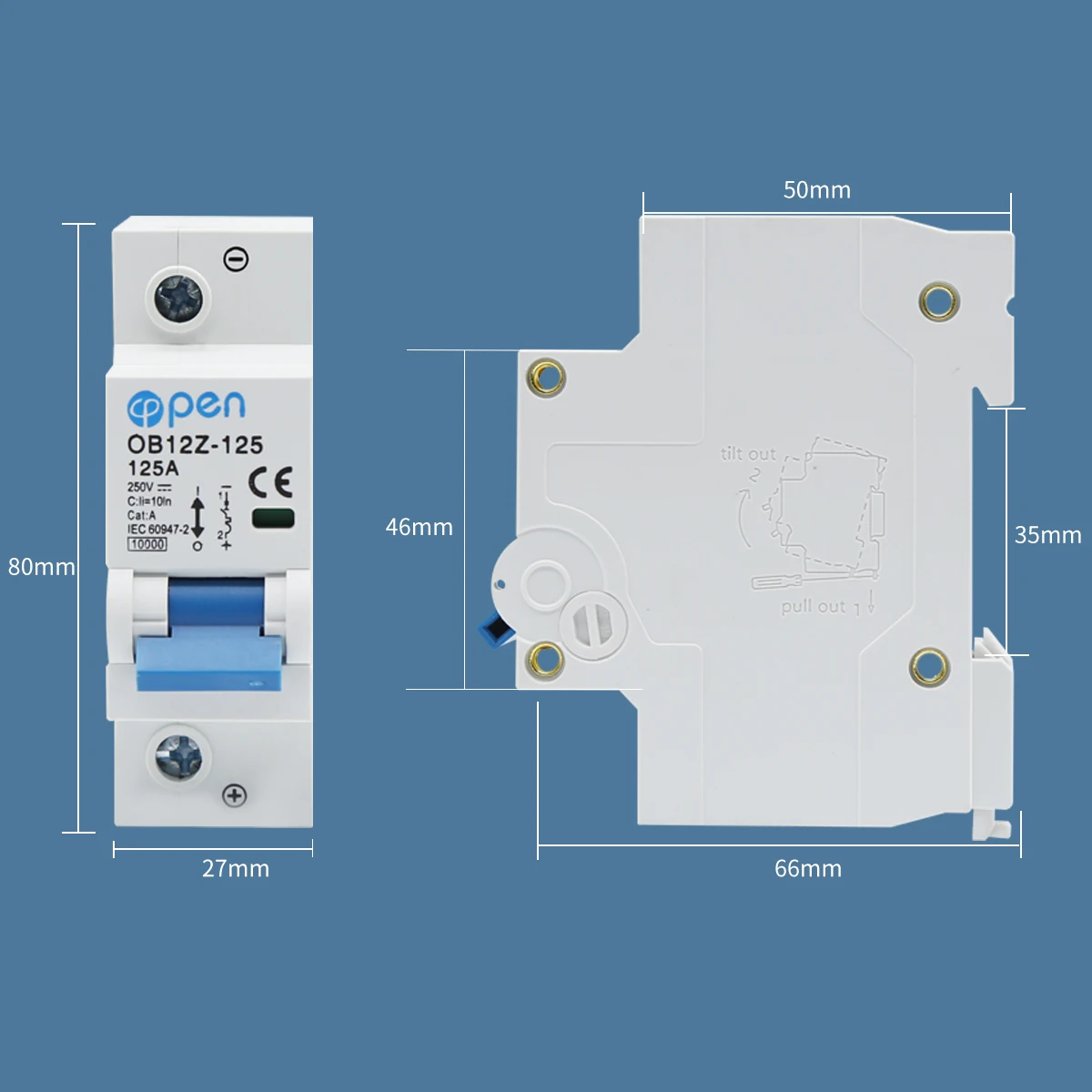 Open Electric Solar Energy PV MCB DC 1000V Mini Circuit Breaker 1P 100A ...