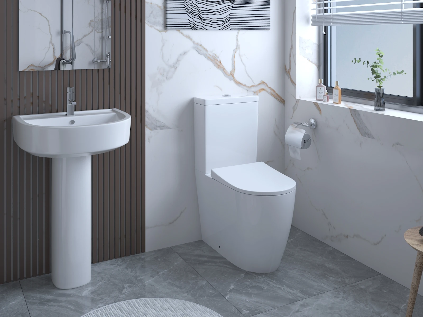 Toilette Luxury Modern Black White Rimless WC Toilet Seat Dual-Flush ...