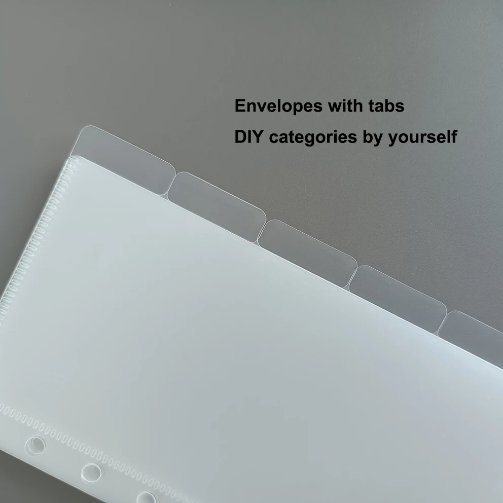 Wholesale Matt Frosted Clear Plastic Divider 6 Tabs Cash Envelopes Custom A6 Cash Envelope A6 ...