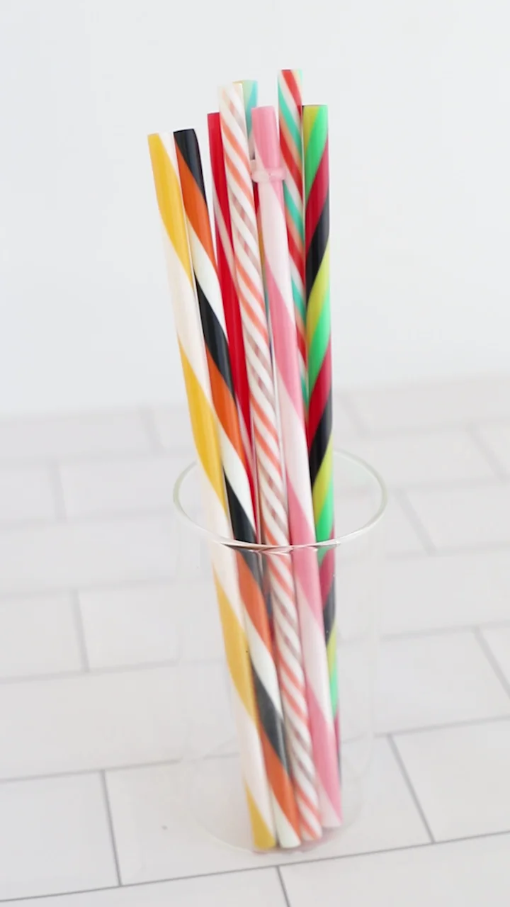 Colorful Plastic Pp Striped Straws For Hot And Cold Drinks,Plastic ...