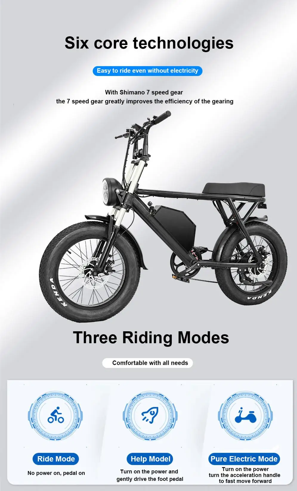 Retro Electric Bike Motorcycle 750w 1000w Motor Ebike 48v/60v 24ah/28 ...