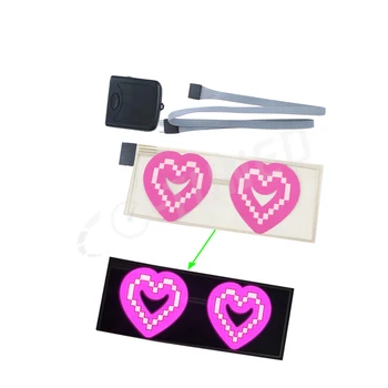 Jdm Heart Shape Glow Panel Signs Dimmable Light Up Car Window ...