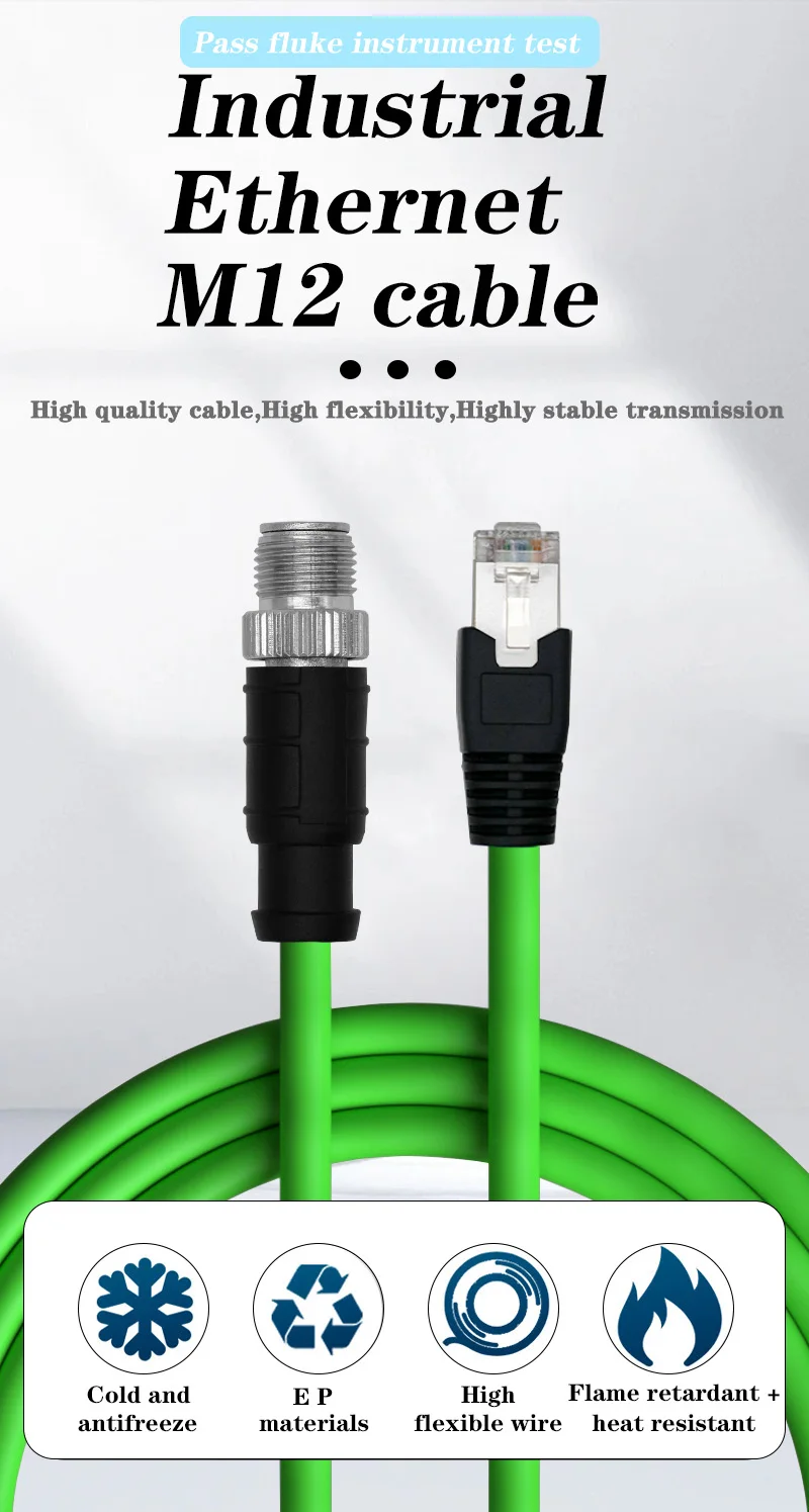 Industrial Grade Rj45 To M12 Ethernet Cable Servo Communication ...