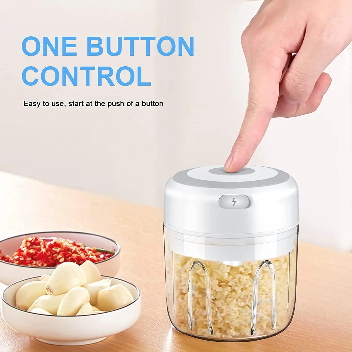 Garlic Smasher - Portable Food Grade Electric Mini Chopper