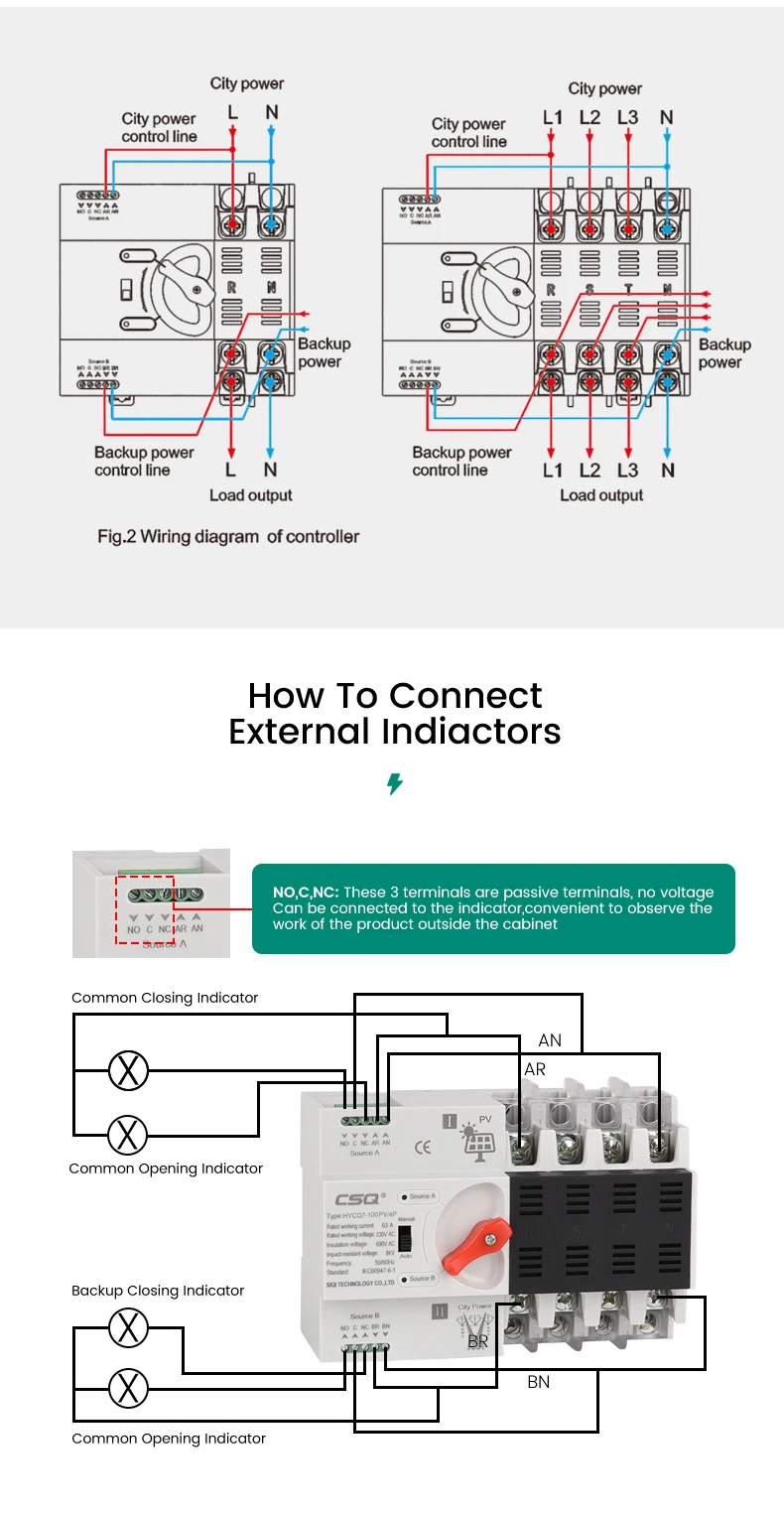 CSQ HYCQ7-100 Changeover ATS - Reliable Dual Power Switch