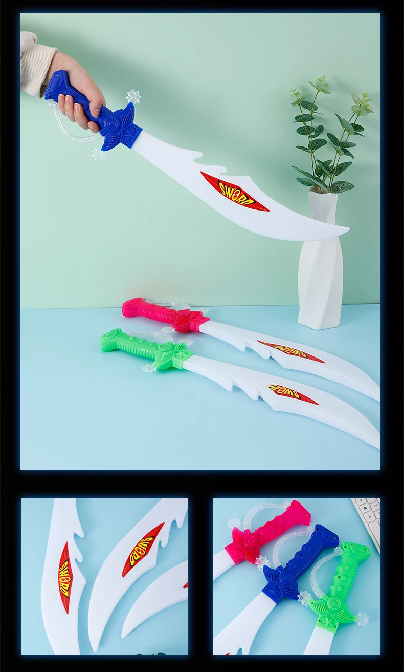 Luminous Sword Induction Flash Spray Painted Sword Shark Knife Children ...