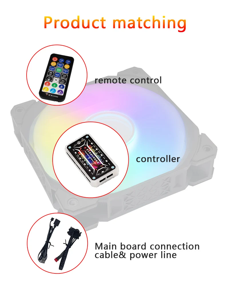 Manmu Newest Pc Fan Rgb Control 6 Pin 120mm Computer Argb Fan ...