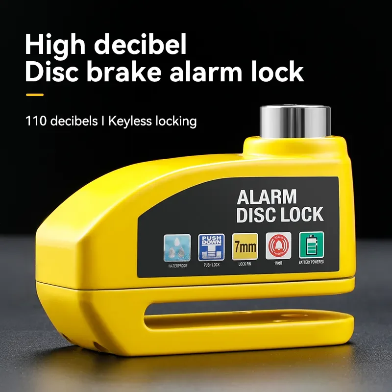 110db Waterproof Bicycle Smart Disk Lock Alarm Motorbike Anti-Theft Safety