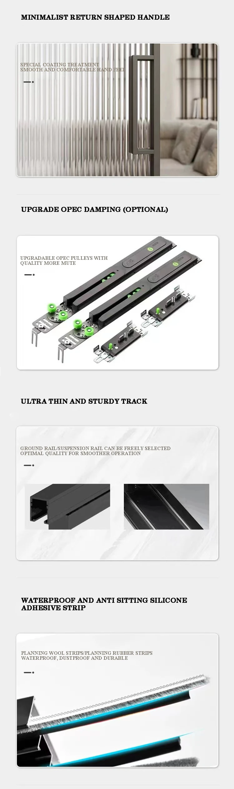 Aluminum Sliding Fold Air Ventilation Upper Rail 4 Panel Living Room ...
