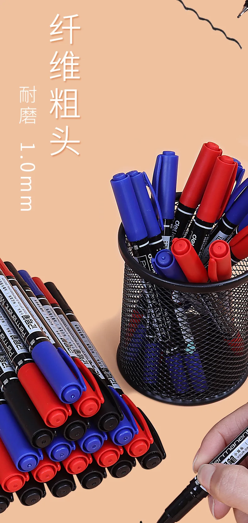 Deli 36 Pcs Twin Tip Markers Black, Blue, Red Ink Mark Pens 0.5mm-1mm ...