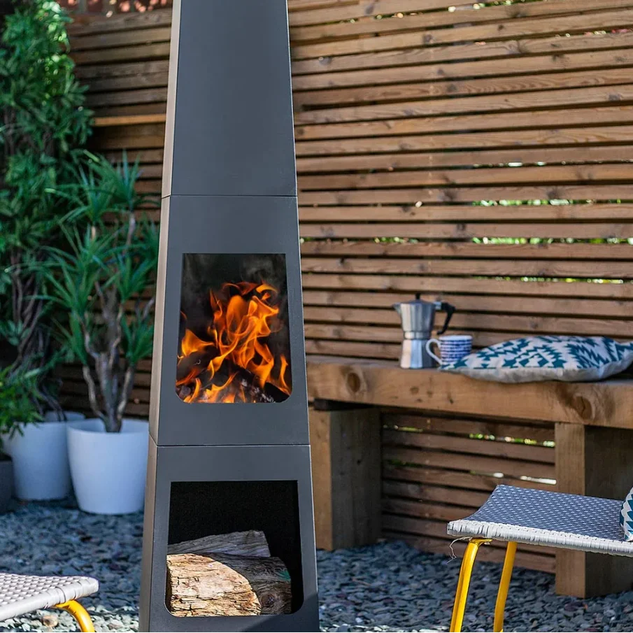 High Quality Outdoor Brasero Barbecue Tower Fire Pit Bonfire Black ...