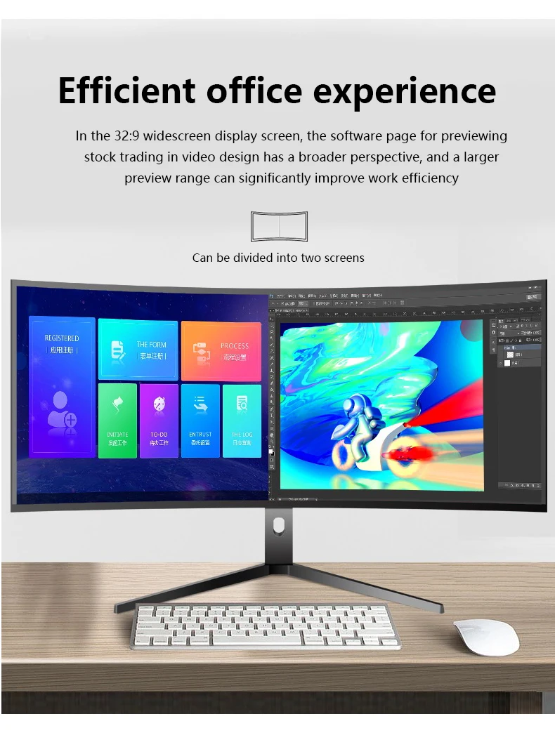 Ultrawide Screen 49 Inch 4K 5K 75Hz 144Hz Curved LCD Monitor PC ...