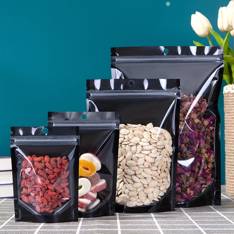 Custom Printed Matte White Biodegradable Zipper Plastic Food Packaging ...