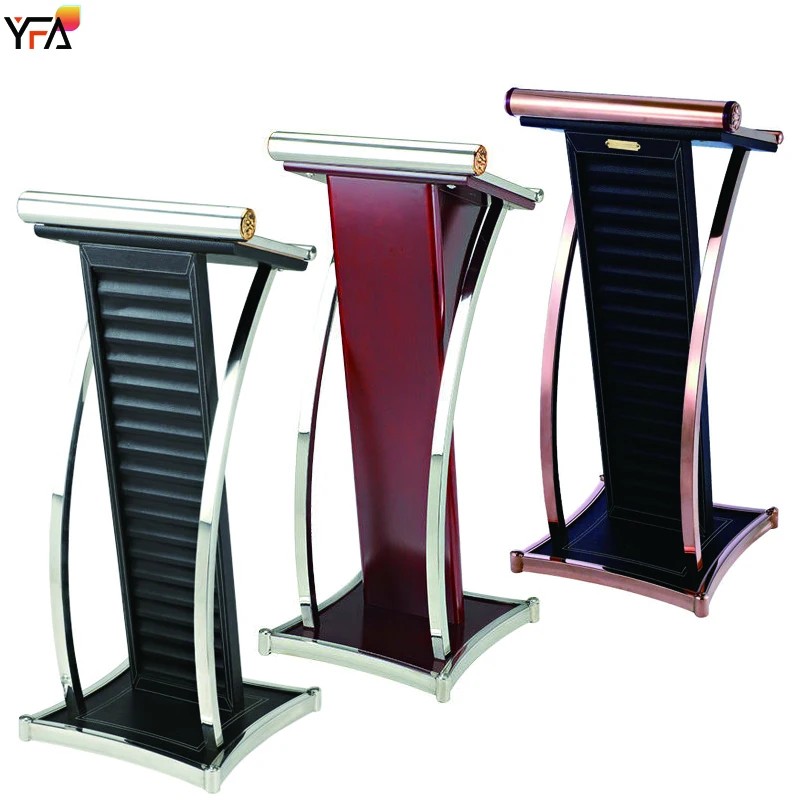 Modern Design Black Stainless Steel Lectern Podium Speech Lectern ...