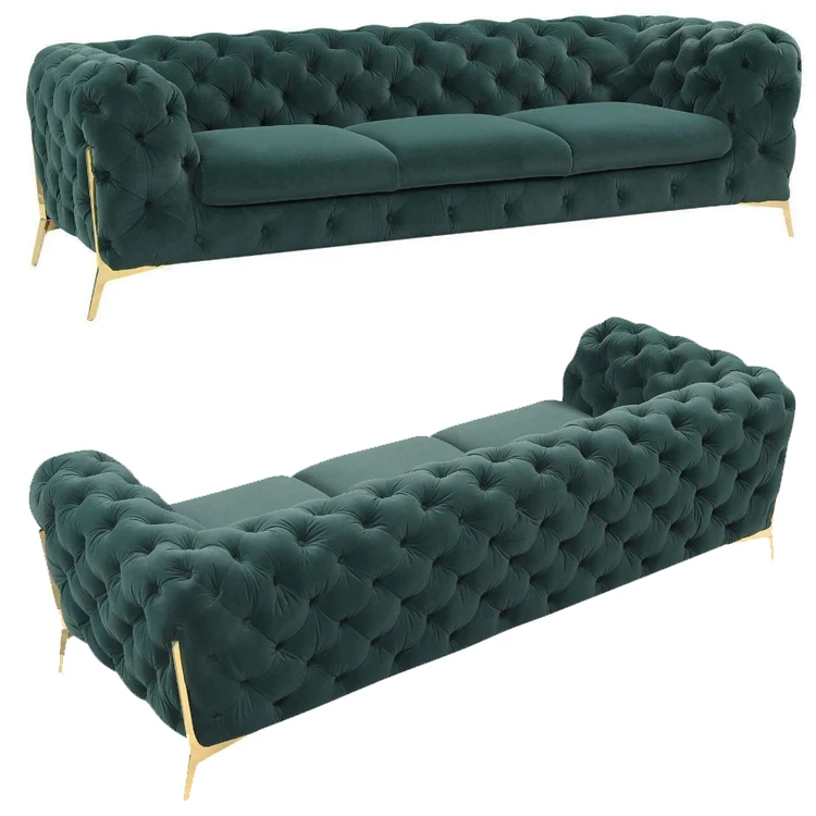 Chesterfield Design Royal Luxury Gold Foot Sofa Set