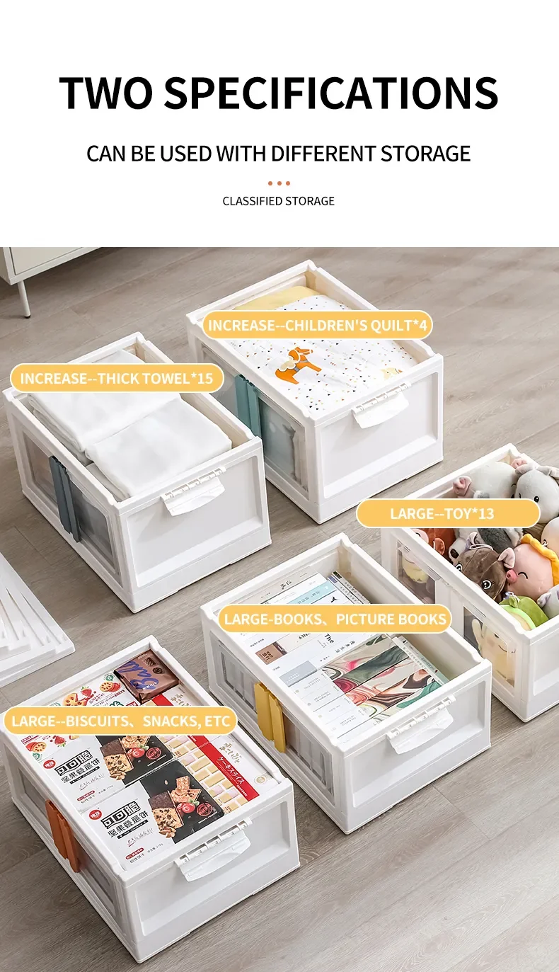 Large Clear Plastic Storage Box With Lid Collapsible Storage Bins With ...