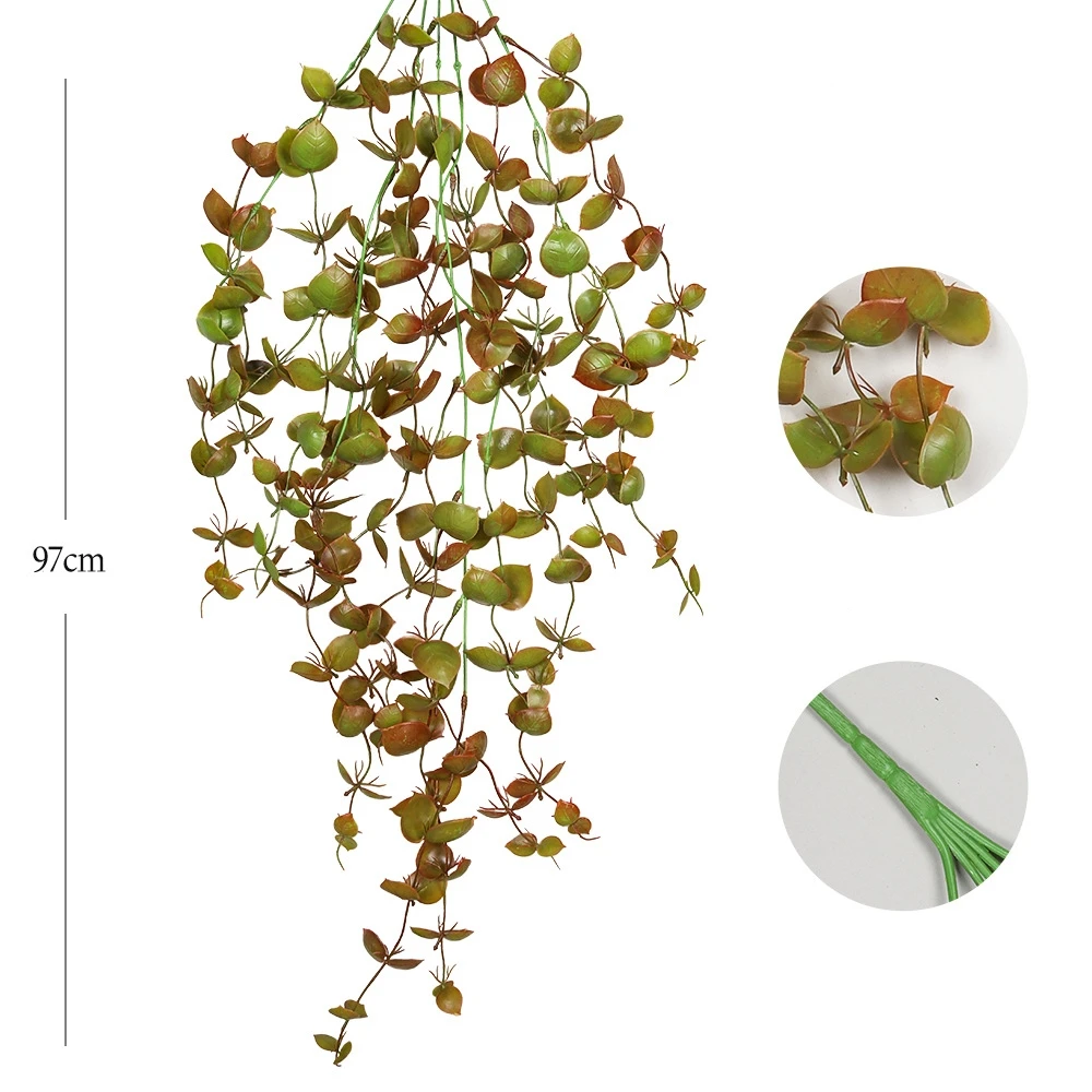 SEASON Artificial Hanging Plants Plastic Fake Fern Leaves Hanging Vine ...