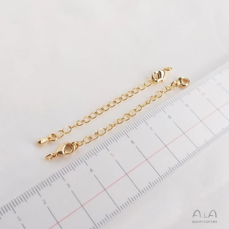 14k Gold Clad Extended Extension Tail Chain Lobster Clasp Connector Diy ...