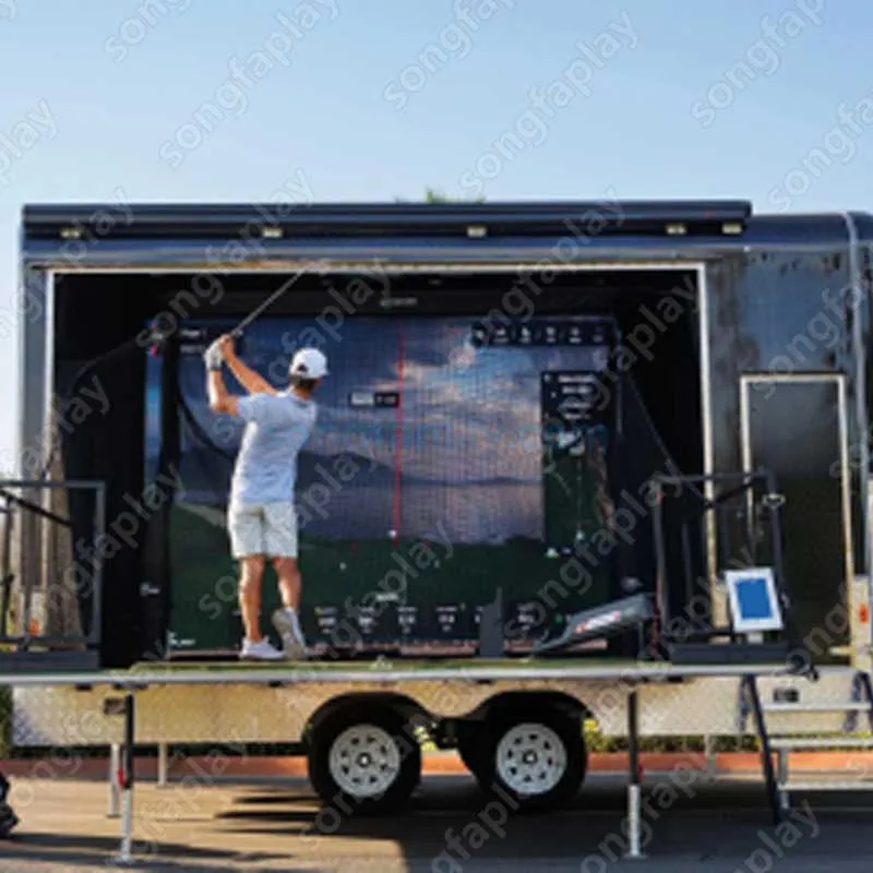Mobile Golf Simulator Trailer System Songfa Model 1 PVC Durable ...