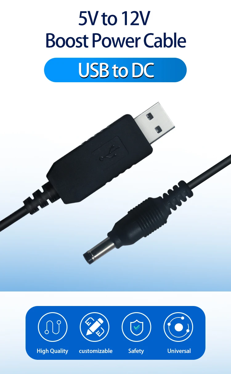 Custom USB to 5v 12v DC Cable - Reliable Power Solutions