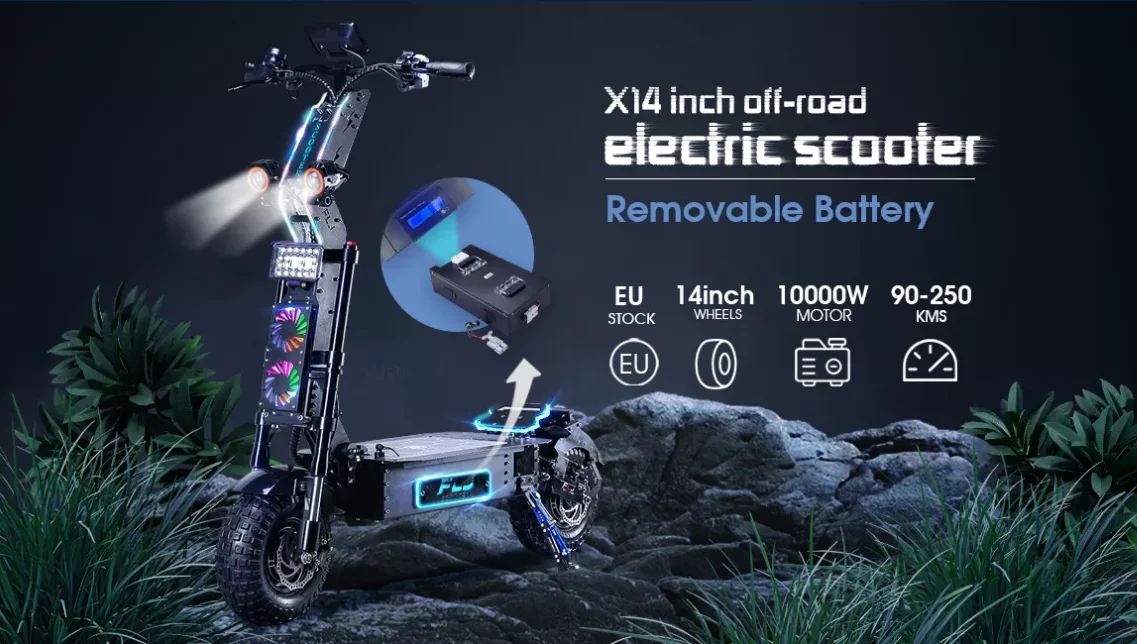 Flj Fast 72v 10000w Dual Motor Scooter Removeable Battery 14inch Fat ...