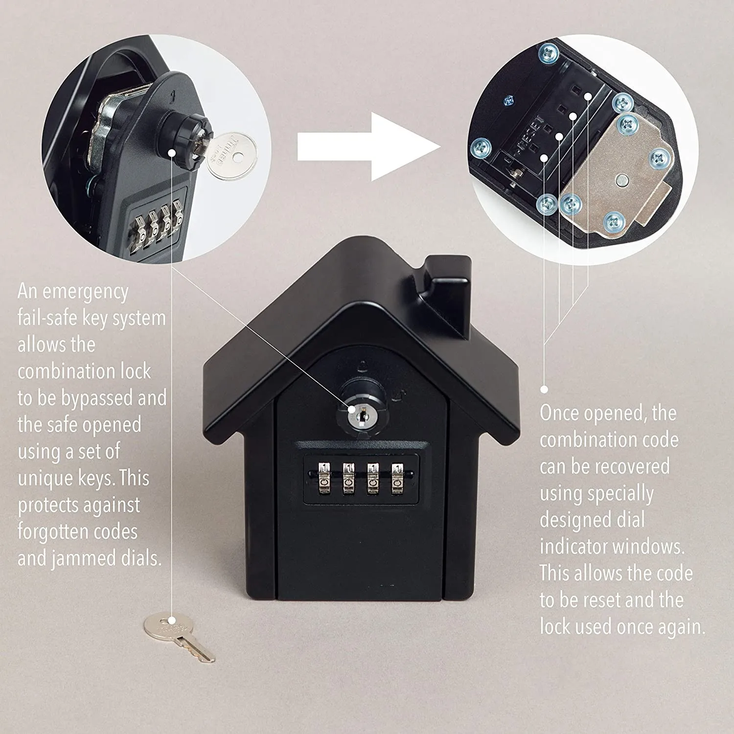 Smart Key Box Waterproof Key Chain Box Outside Key Safe Storage Lock ...