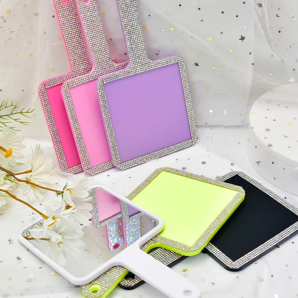 Custom Hand Mirror - Bedazzled Promotional Eyelash Heart