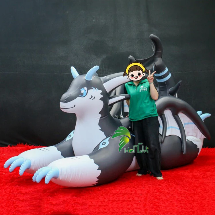 Squeaky Inflatable Laying Dragon Ride On Inflatable Animal Toy Custom ...